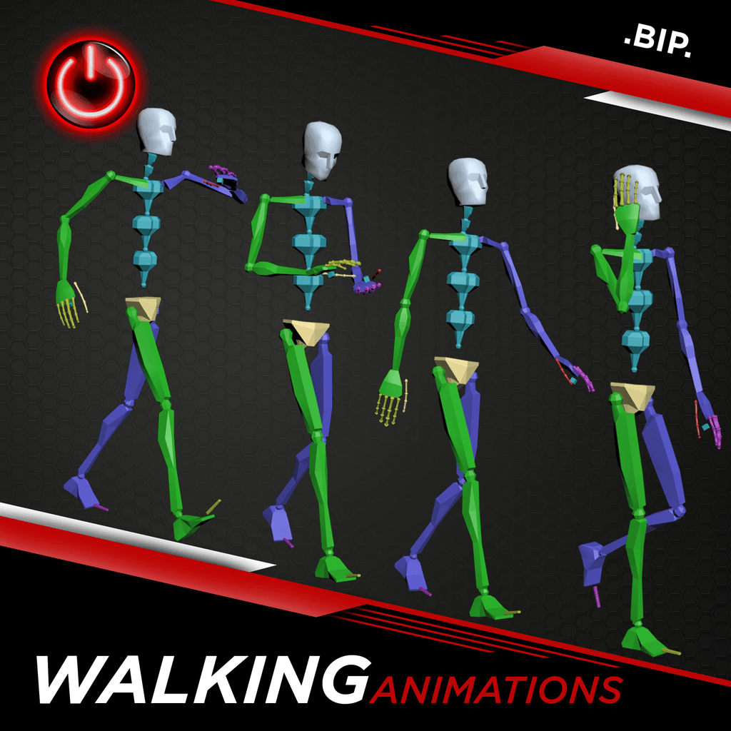 [BIP] Walking Animations: 3D Character Animation Pack - 3ds Max – MoCap Online